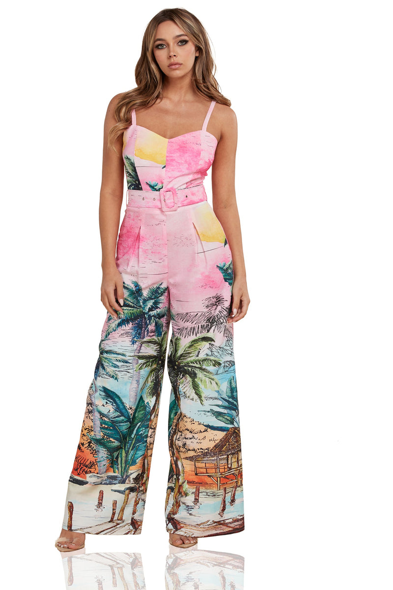Tropical Paradise Pink Palm Tree Jumpsuit – Shop By Amy